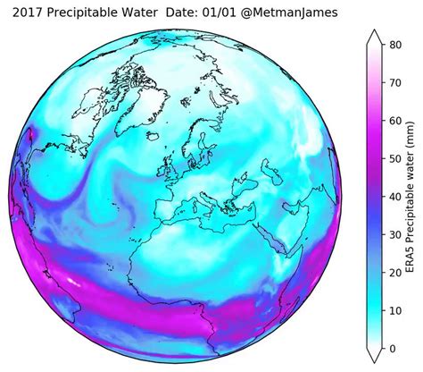 James Warner On Twitter Visualising Era Precipitable Water In