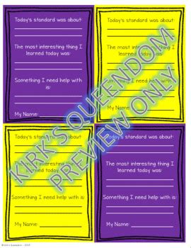 Any Subject Exit Slips By Kirk S Queendom Teachers Pay Teachers