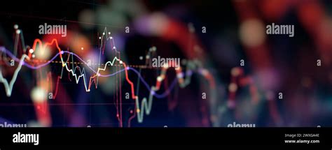 Technical Price Graph And Indicator Red And Green Candlestick Chart On Blue Theme Screen
