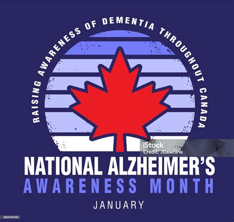 National Alzheimers Awareness Month Round Logo Design With Canadian