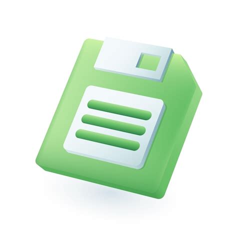 Premium Vector Green Floppy Disc 3d Icon Retro Device For Memory Or