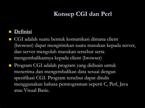 PPT Pengantar Common Gateway Interface CGI Dan Perl PowerPoint