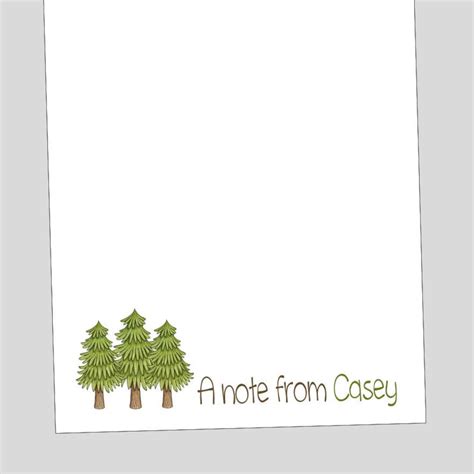 Tree Notepad Woodland Stationery Woodland T Personalized T