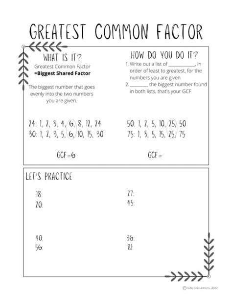 Prime Factorization Gcf Lcm Guided Notes Bundle By Cutecalculations