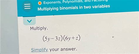 Solved Exponents Polynomials Ania Ractoing Multiplying Chegg