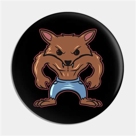 Cute Kawaii Werewolf On Halloween Halloween Pin Teepublic