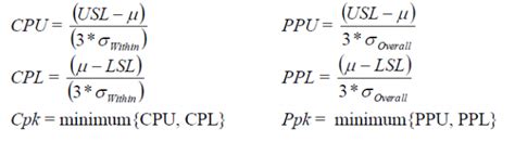 Estadísticas De Capacidad Del Proceso Cpk Vs Ppk