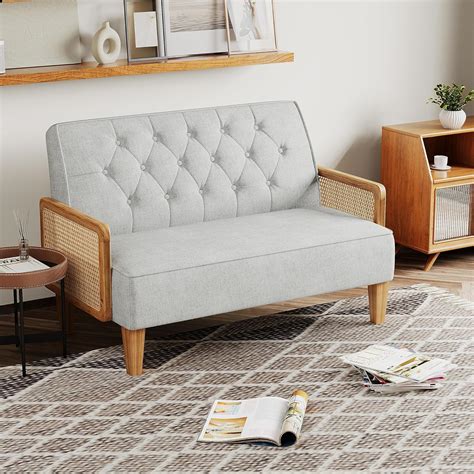 Annjoe Button Tufted Loveseat Settee Upholstered Sofa With
