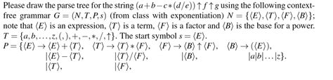 Please Draw The Parse Tree For The String A B C D E SolvedLib