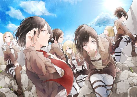 Attack On Titan Anime 1080p Annie Leonhart Mikasa Ackerman Hd Wallpaper