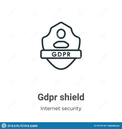 Gdpr Shield Outline Vector Icon Thin Line Black Gdpr Shield Icon Flat Vector Simple Element