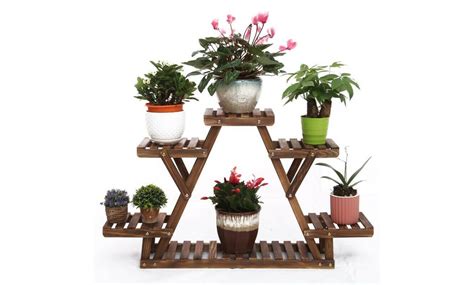 Up To 65 Off On Wood Plant Stand Indoor Outdo Groupon Goods