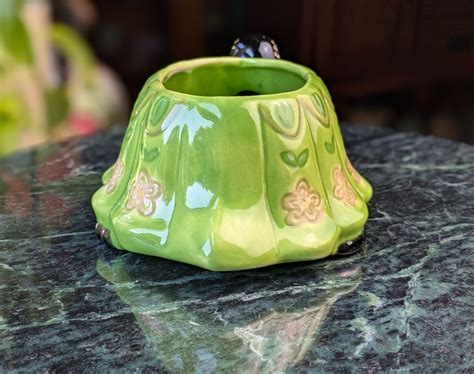 Cute Vintage Ceramic Turtle Planter Etsy