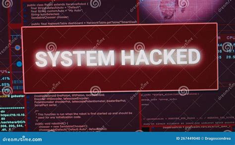 software developer computer showing hacking attack alert with security