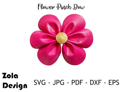 Flower Pinch Hairbow Template Svg Hairbow Template Svg Faux Leather