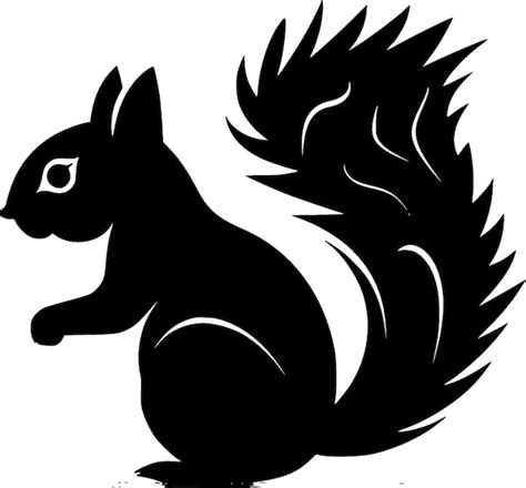 Ilustración de vector blanco y negro de ardilla Vector Premium