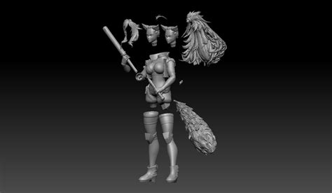 Cyberpunk Wolf Girl 3d Print Stl3dprinter