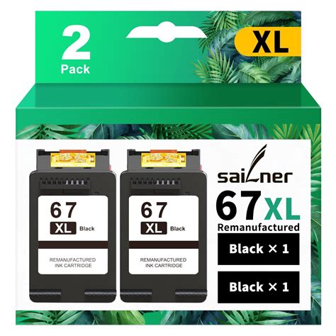 Sailner 67xl Black Ink Cartridge Replacement For Hp Ink 67 For Hp67