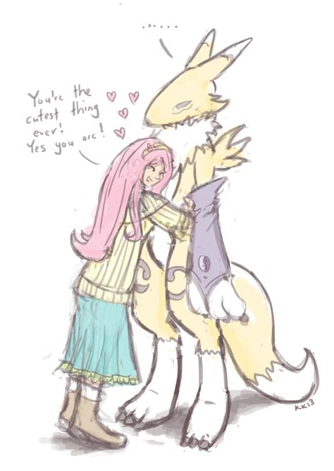 Human Fluttershy And Renamon By King Kakapo On Deviantart