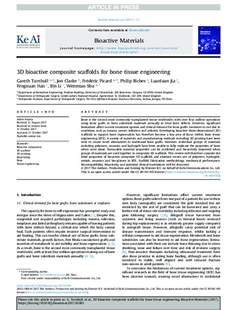 Pdf Composite Scaffolds For Enhanced Bone Tissue Engineering