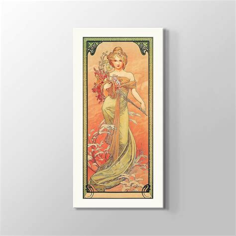 Alphonse Marie Mucha Ete Spring Print On Canvas Famous Wall Art Drawing
