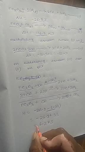 15 The Following Two Reactions Are Known Feo3 S 3co G 2fe S 3co2