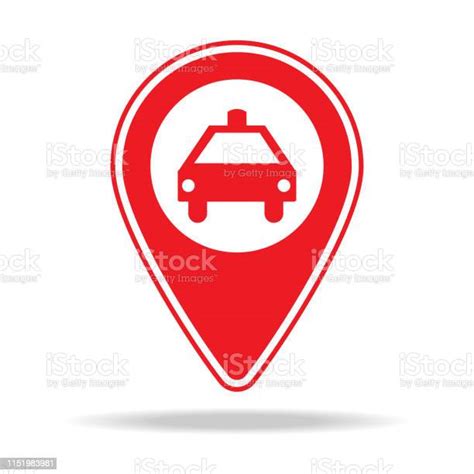 計程車地圖引腳圖示移動概念和 Web 應用程式的警告導航引腳圖示的元素詳細的計程車地圖別針圖示可用於網路和移動向量圖形及更多互聯網圖片