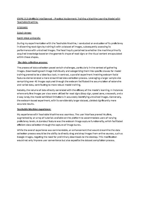 Cmpg 313 Tm Practical 372006 90 Cmpg 313 Artificial Intelligence