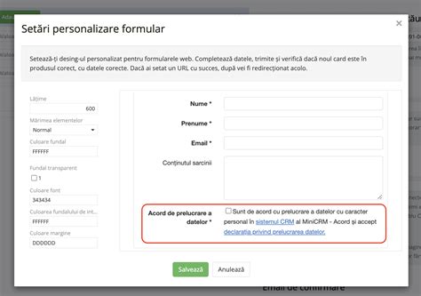Gdpr Formulare Web Documentație Minicrm