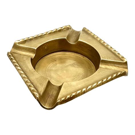 Vintage Solid Brass Ashtray Chairish
