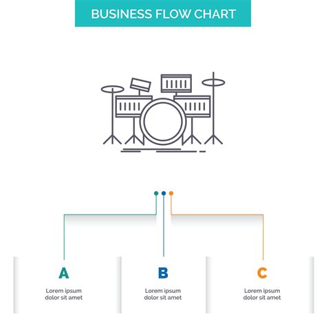 Drum Drums Instrument Kit Musical Business Flow Chart Design With 3