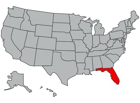 Map Of Usa With Florida Highlighted