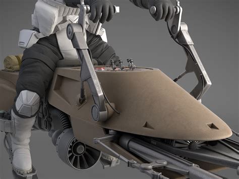 Star Wars Scout Trooper With Speeder Bike 3d Model By Squir