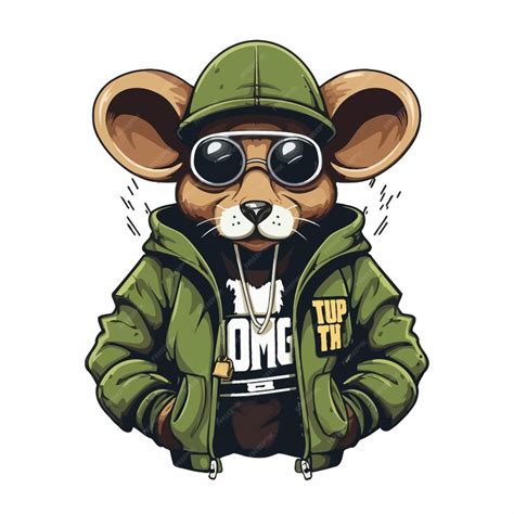 Premium Vector Thugmousestreetwearandedgylogosingreenandbrown