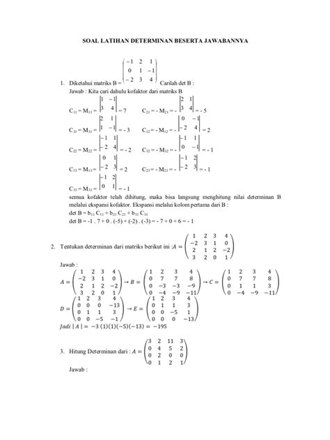 Determinan Matriks 3x3 Wood Scribd Indo