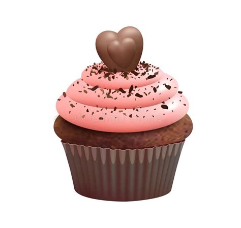 Cupcake Coração De Choco Muffin Isolado De Chocolate Bake