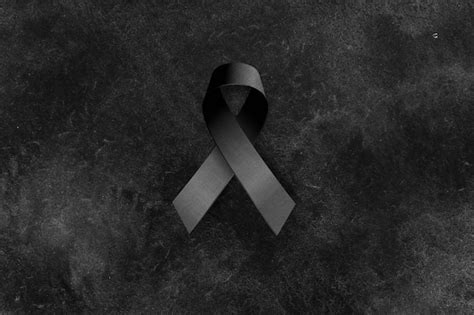 Ruban De Deuil Noir Avec Fond Sombre Photo Gratuite
