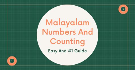 Malayalam Numbers And Counting — Easy And 1 Guide By Ling Learn