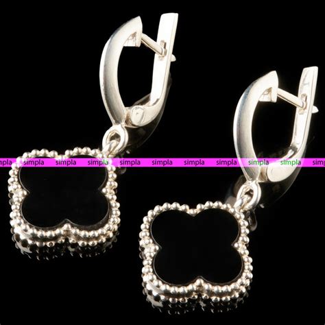 Срібні сережки з чорним каменем арт 780с