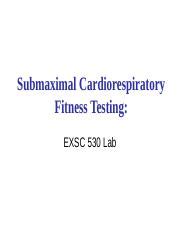 Lab Ymca Cycle Ergometer Submaximal Test Pptx Submaximal Cardiorespiratory Fitness
