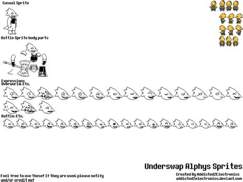 Underswap Alphys Sprite Sheet By Addicted2electronics On Deviantart