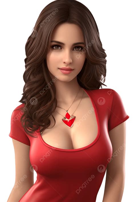 Elegant Woman Clipart In Red