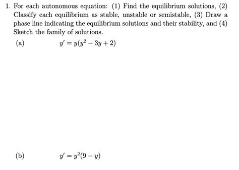 Solved For Each Autonomous Equation 1 ﻿find The