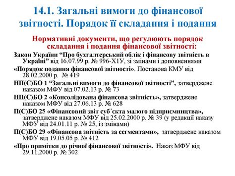 Фінансова звітність підприємства Online Presentation