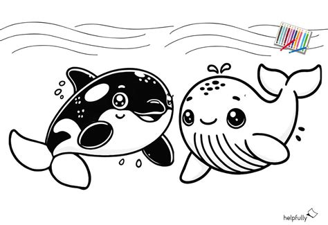 Ausmalbild Wal And Orca Gratis Vorlage Ausdrucken Helpfullyde