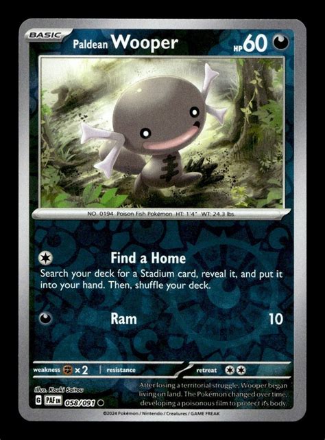 Wooper Quagsire Clodsire Pokemon Card Holo Reverse Ex Illustration