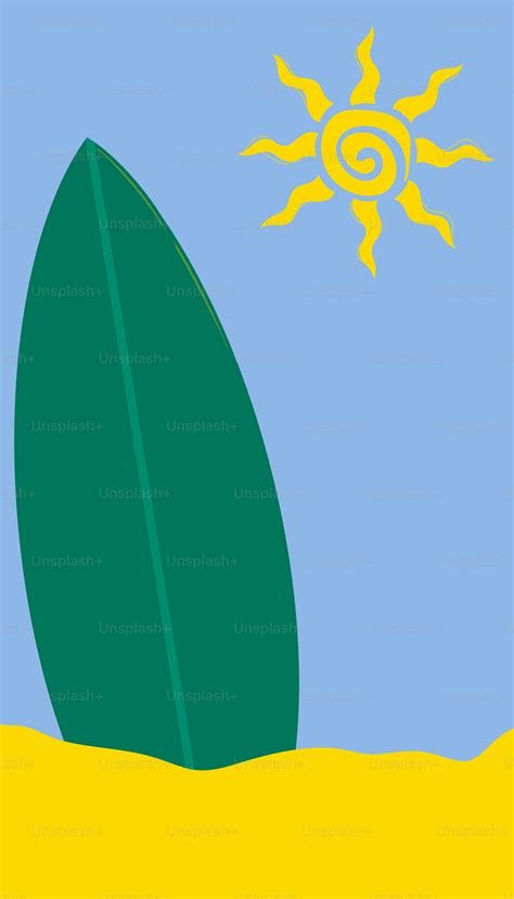 해변에서 서핑 보드와 태양 벡터 Unsplash의 배경 이미지