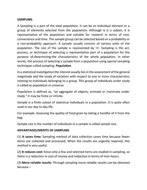 Sampling And Its Types Sampling A Sampling Is A Part Of The Total