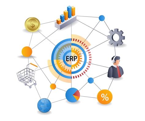 Premium Vector Erp Network Management Business Company Flat Isometric