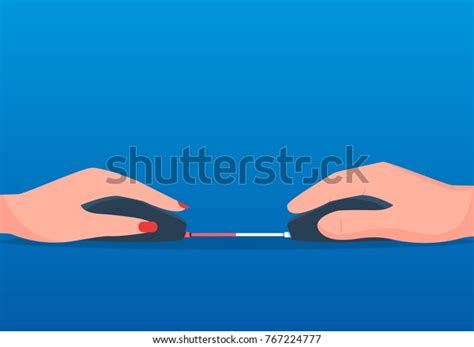 Two Mouse Connected Together Vector De Stock Libre De Regalías